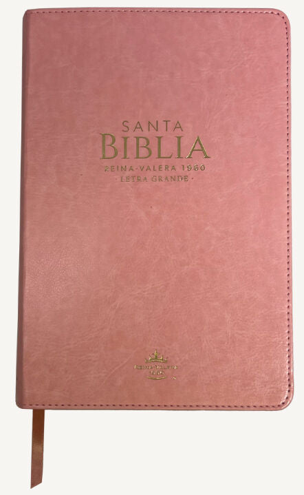 Biblia letra grande rosa con índice RV1960