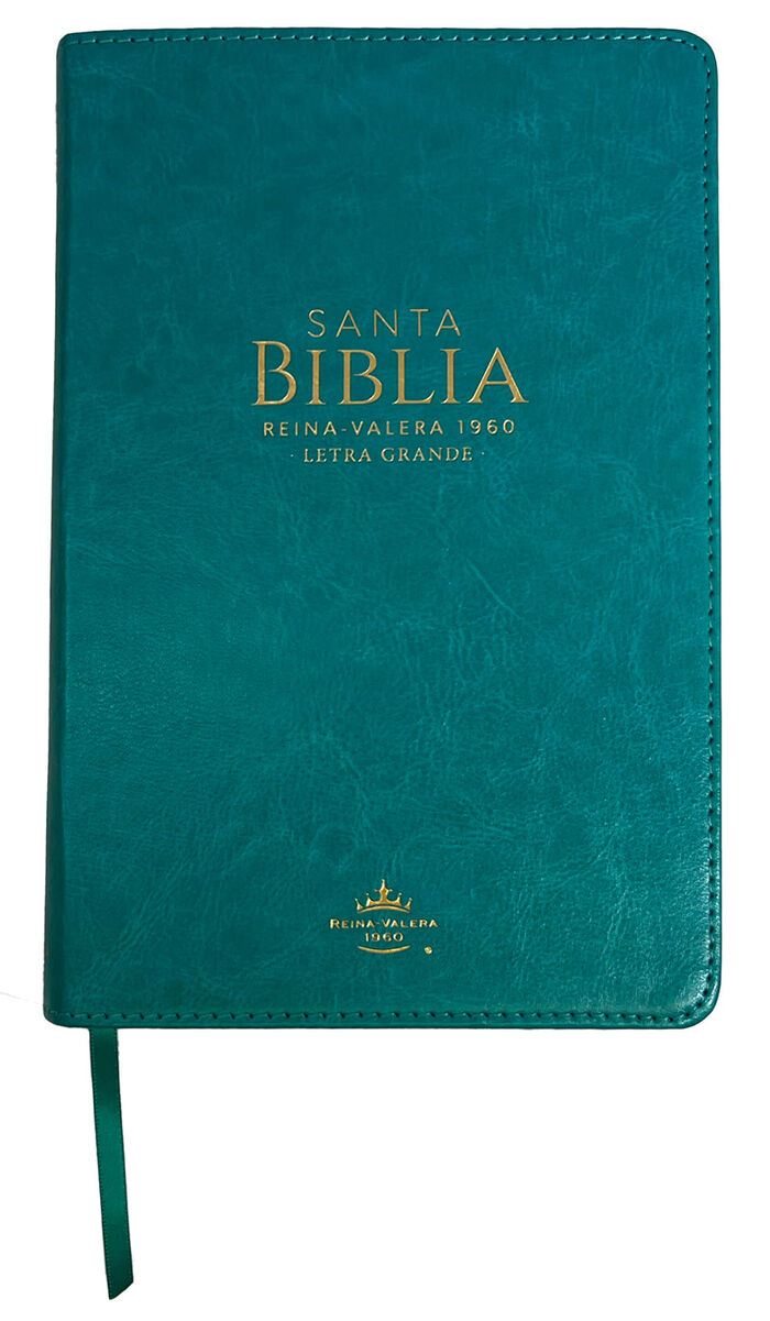 Biblia letra grande turquesa con índice RV1960