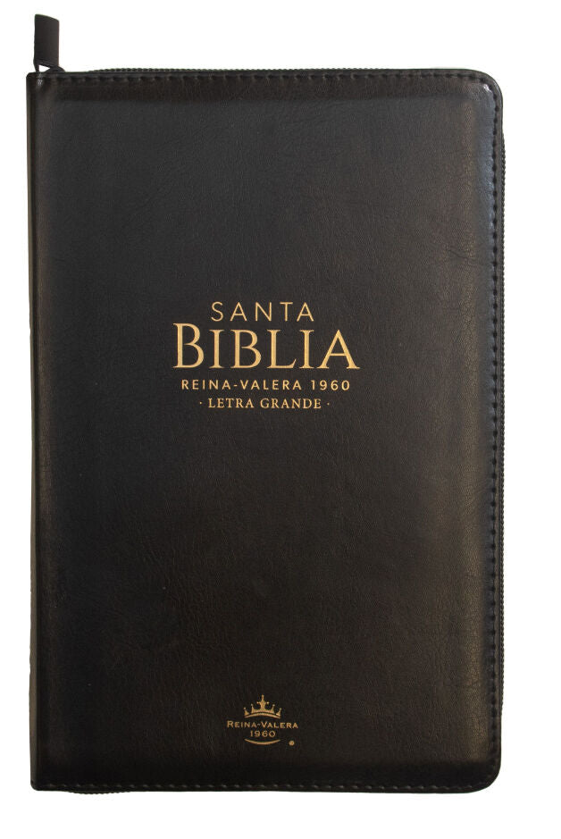 Biblia letra grande con cierre e índice negro RV1960